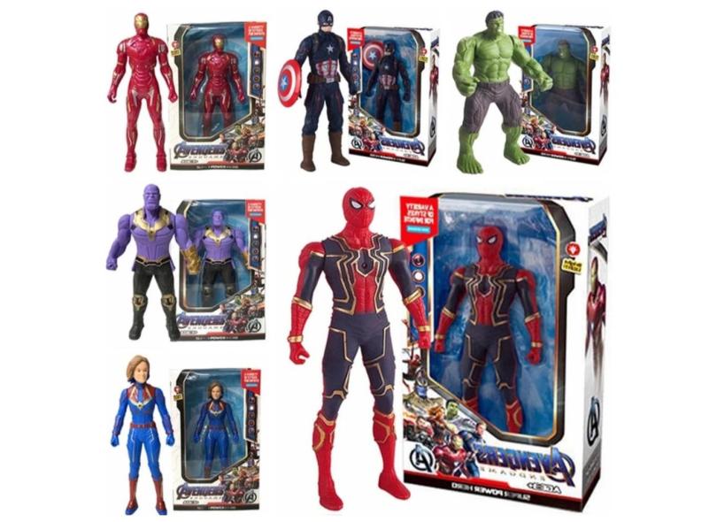 Bonecos Vingadores Heróis Aventureiros Articulados - Homem Aranha Hulk ...