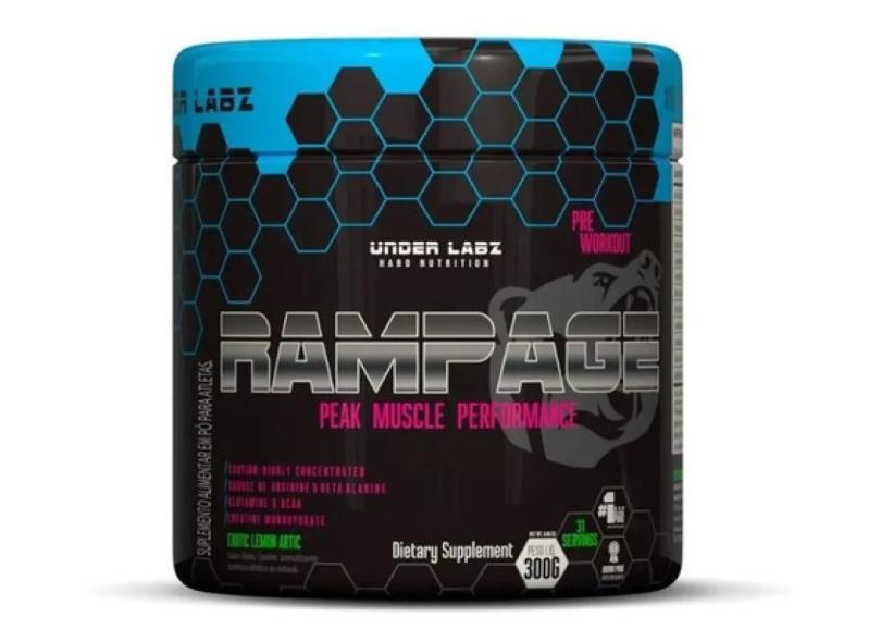 Pré Treino - Rampage - 300G - Under Labz (30 Doses) Green Apple com o ...
