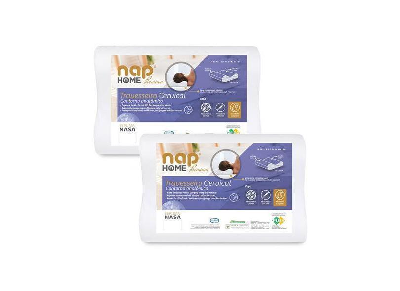 Kit 2 Nap Travesseiro Cervical Nap Home Premium Ortopedico C/ Contorno ...