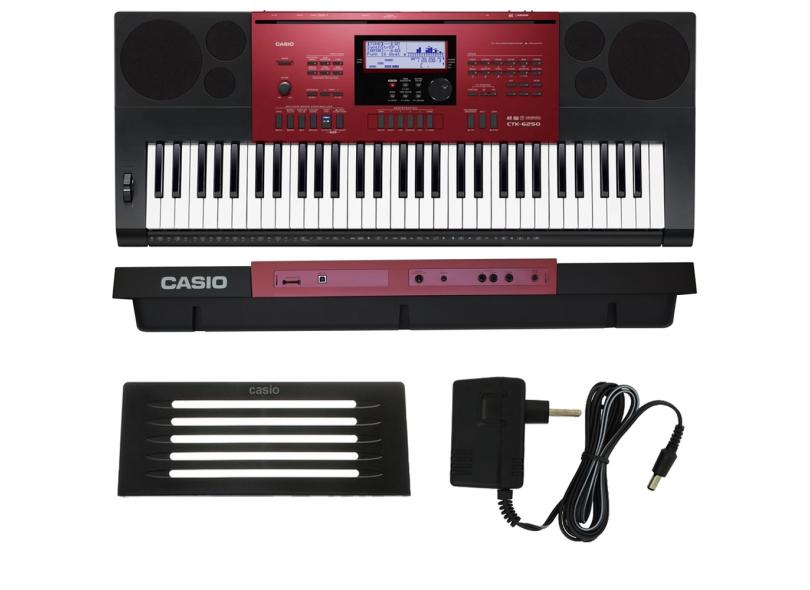 Kit Teclado Arranjador 61 Teclas Ctk-6250 Casio Com Suporte com o ...