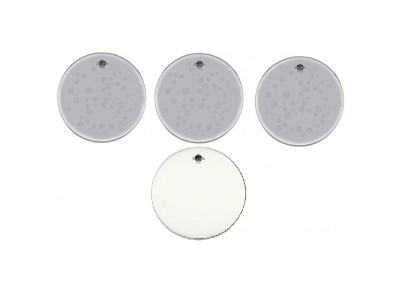 Kit De Peles Luen Percussion Dudu Portes Double Clear Fusion com o ...