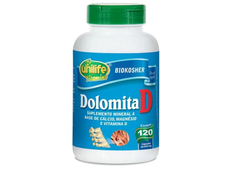 Dolomita D - Cálcio, Magnésio e Vitamina D3 120 Cápsulas - Unilife com ...