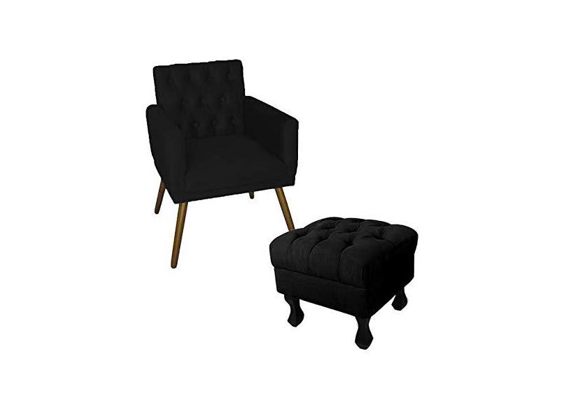 Kit Poltrona Emilia E Puff Retrô Para Sala Quarto Suede - DL DECOR com ...