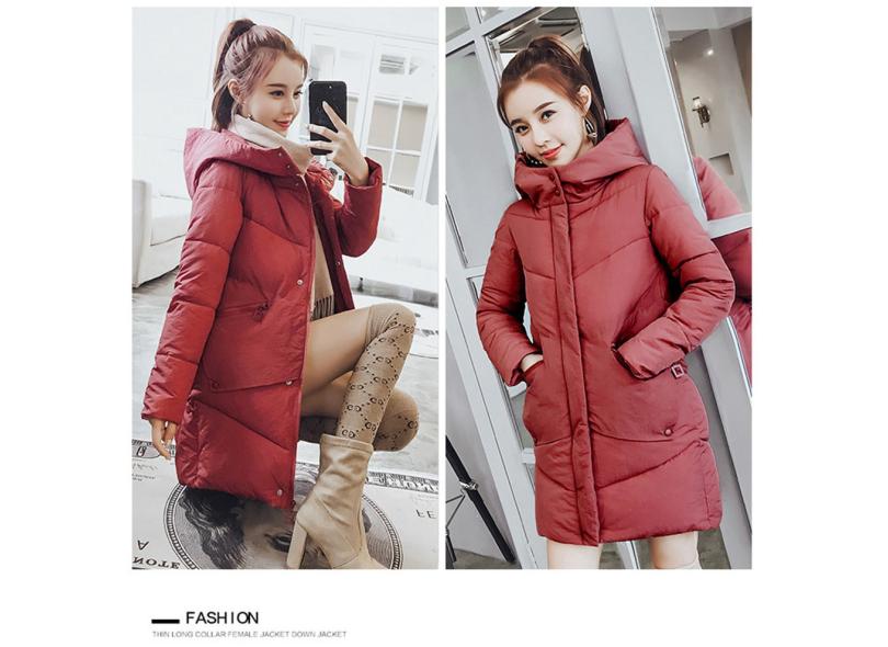 Casaco fino coreano moda feminina de inverno para engrossar jaqueta de ...