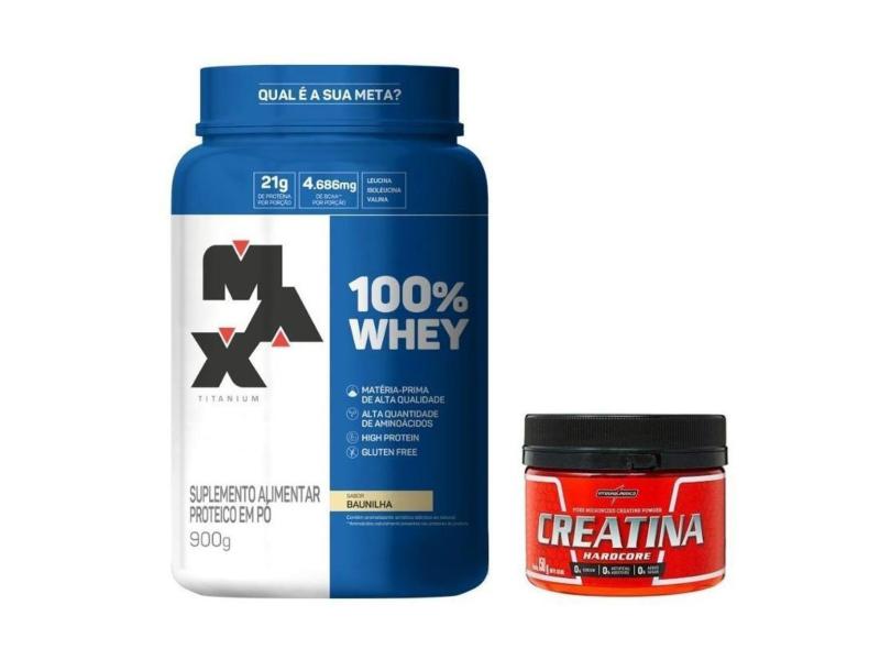 KIT MUSCULO DEFINIDO 30 DIAS MAX E INTEGRAL: 100% WHEY POTE 900G ...