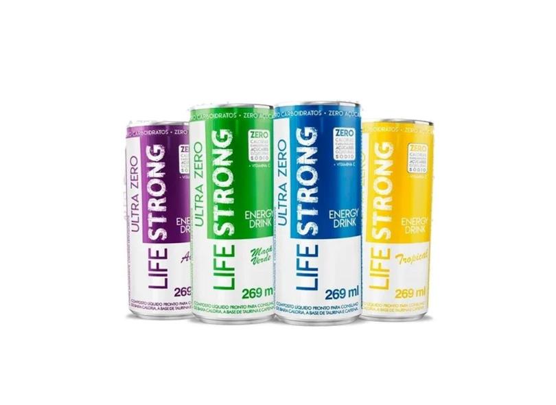 Life Strong Energy Drink 4 Sabores Ultra Zero Pack 24 Unidades em ...