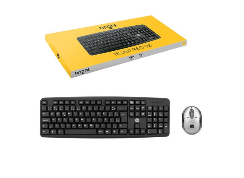 Kit Combo Office Mouse Óptico 800Dpi e Teclado Abnt2 Simples com o ...