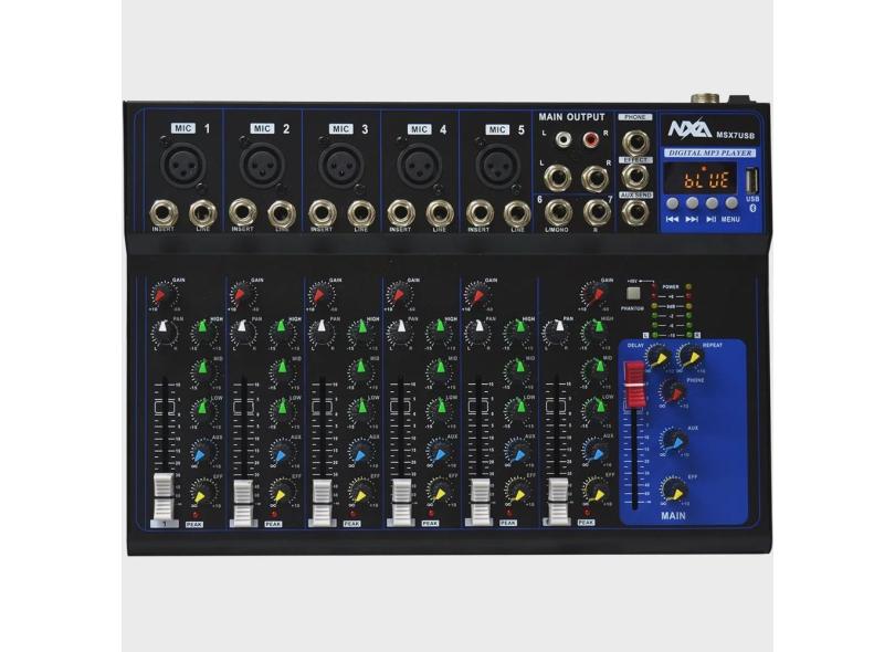 Mesa de Som Compacta 7 Canais Com Bluetooth, efx e USB MSX-7 USB - nxa ...