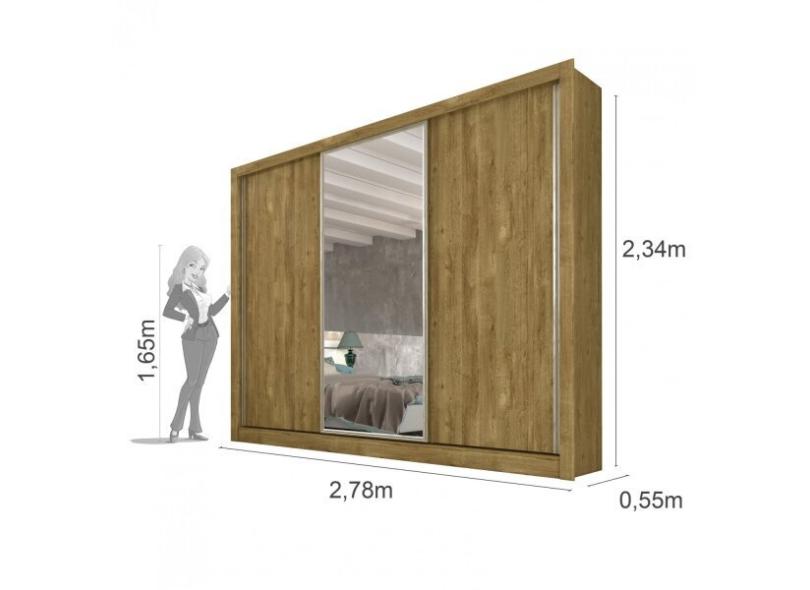 Guarda-Roupa Casal 3 Portas 6 Gavetas com Espelho Dubai Tcil com o ...