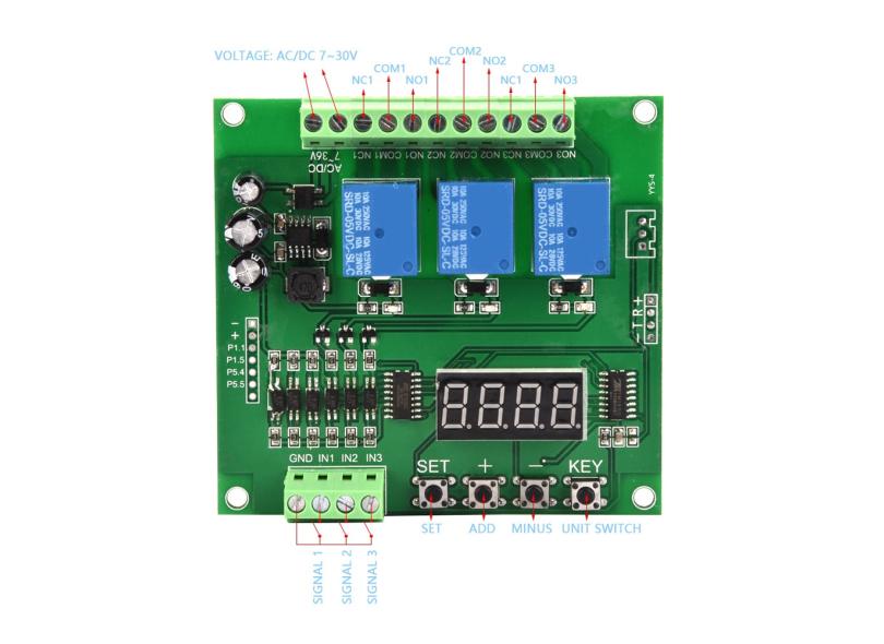 Módulo de controle de relé de 3 canais, Módulo de controle de relé de 3 ...