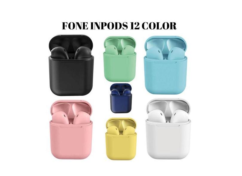 Fone Sem Fio Inpods 12 Colors Bluetooth V5.0 Android Ios Tws com o ...
