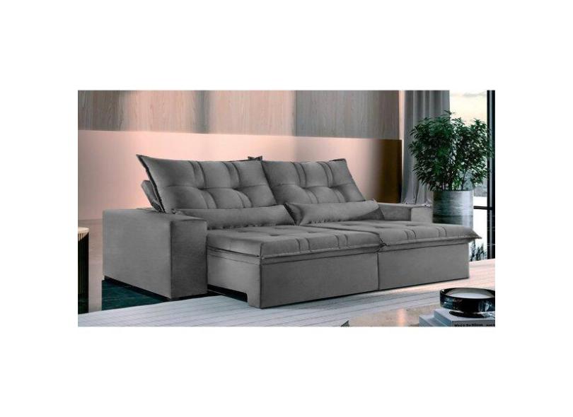 Sof 3 Lugares Retr til E Reclin vel Gal cia Veludo Com Molas com o ...