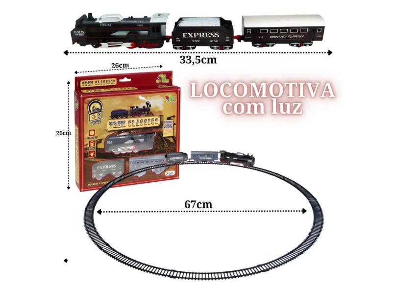 Trem Ferrorama Locomotiva Brinquedo Trenzinho elétrico a Pilha Com Luz ...