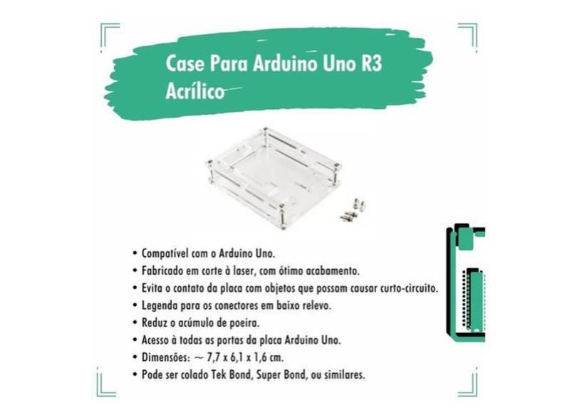 Case Para Arduino Uno R3 Acrílico com o Melhor Preço é no Zoom