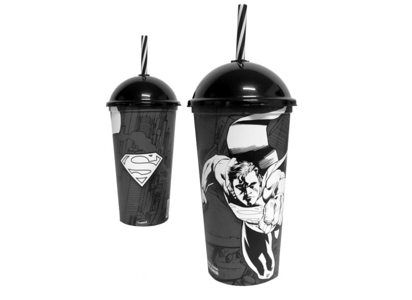 Copo Shake Com Canudo Infantil Do Superman Dc Comics 500Ml com o Melhor ...