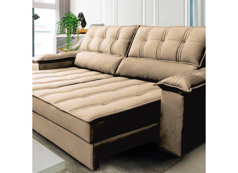 Sof Retr til E Reclin vel 3 Lugares 300 Cm Ferrara Platinum com o ...