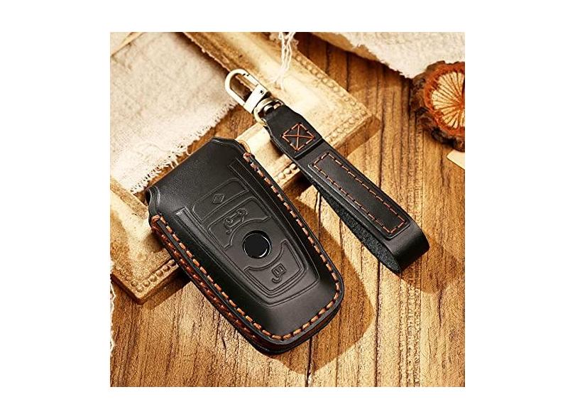 Capa Smart Key Fob de couro Protetor de capa de pele, adequado para BMW ...