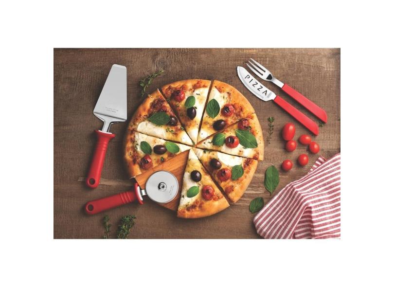 Kit Para Pizza 14 Peças Pizza - Laminas De Aco Inox E Cabos De ...