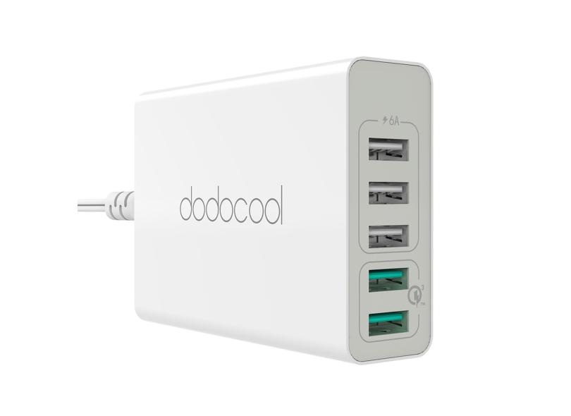 Dodocool 60W 5-Port USB desktop Charging Adapter Estação de viagem ...