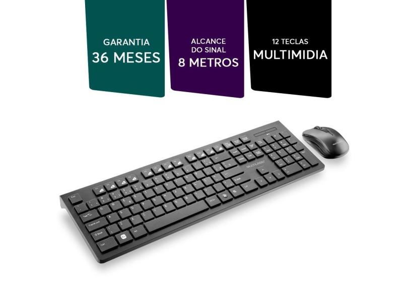Teclado E Mouse Multilaser Sem Fio Wireless Usb TC 212 com o Melhor ...