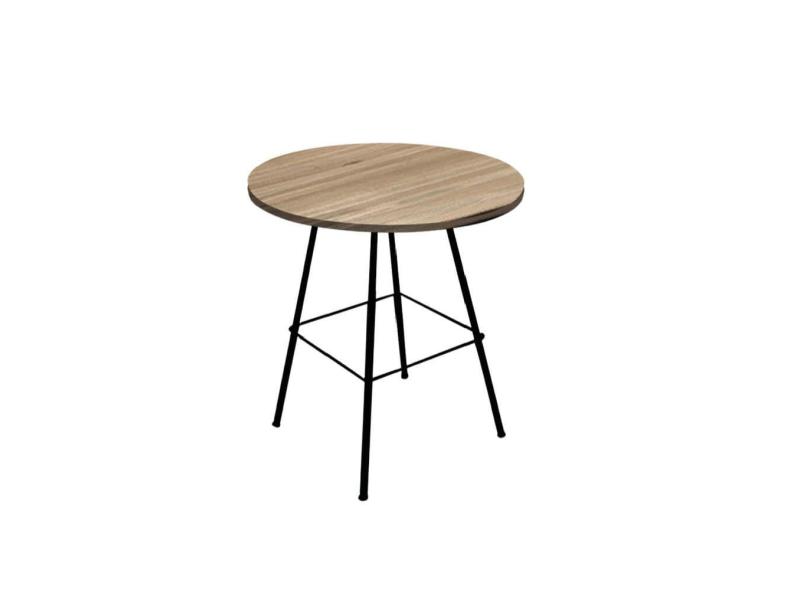 Mesa de Centro Industrial Juan Eiffel Escritório Sala Ferro Preto Tampo ...