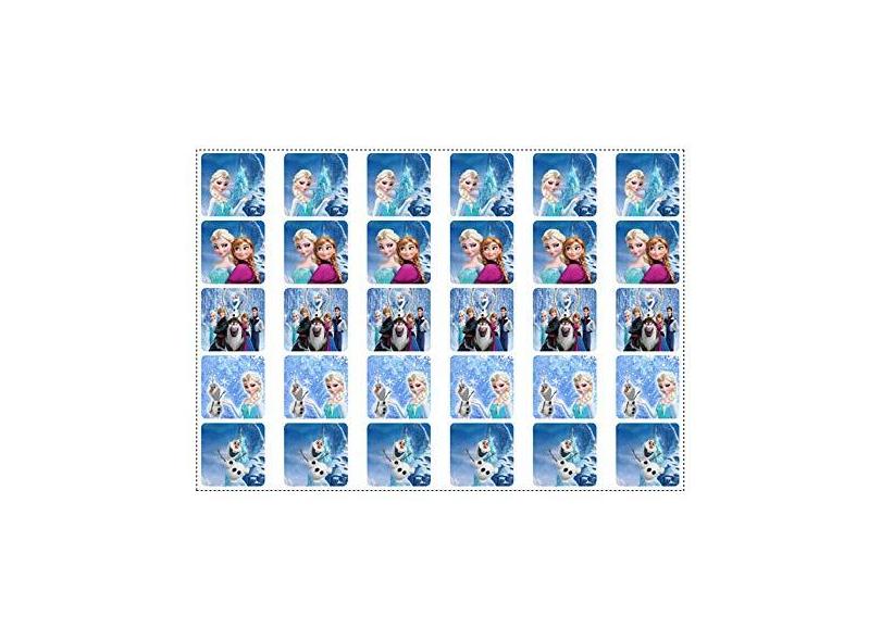 30 Adesivos Frozen Quadrado 3,7cm com o Melhor Preço é no Zoom