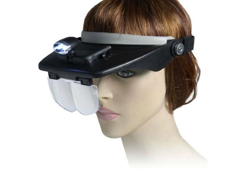 Lupa De Cabeca Profissional Com Luz Led E 4 Lentes De Aumento Com ...