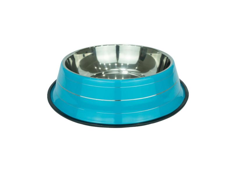 Comedouro De Inox Colorido Extra Grande (Xxl) Azul com o Melhor Preço é ...