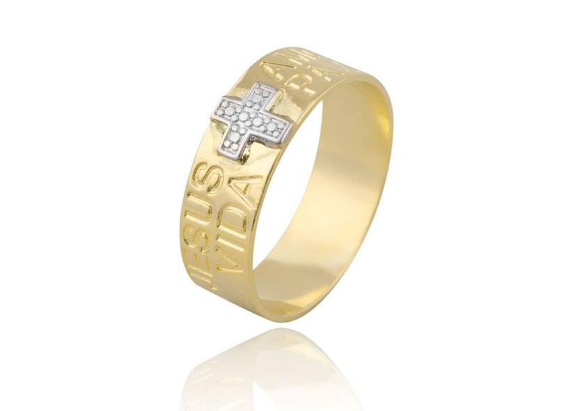 Anel Cruz Em Ouro 18k com o Melhor Preço é no Zoom
