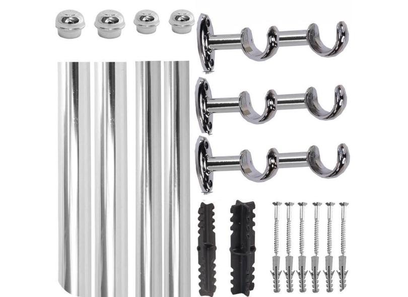 Kit Varão Duplo 2,00 Metros 28Mm E 19Mm Cromado com o Melhor Preço é no ...