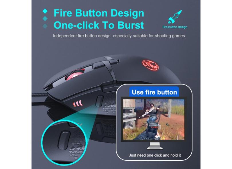 Imice t91 mouse gamer com fio usb, mouse óptico de 7200 dpi para ...
