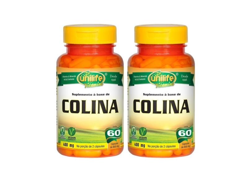 Colina Melhora Memória 60 Cápsulas 800mg Unilife Kit 2 Unidades em ...