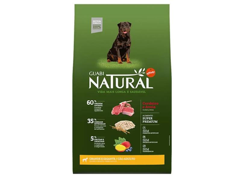 Gran Natural Adulto Grande E Gigante Cordeiro E Aveia 12kg com o Melhor ...