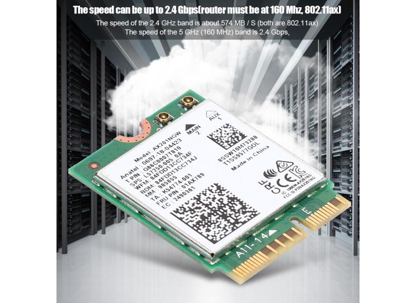 Placa de rede sem fio Wifi, placa de rede para Intel AX201NGW wifi 6 ...