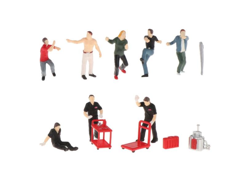 13 Unidades 1/64 Figuras Diorama Street Scene Scenario Model Kit Layout ...