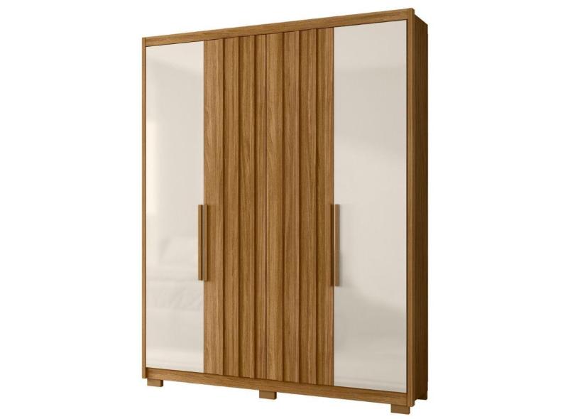 Guarda Roupa Califórnia 4 Portas 3 Gavetas Freijó Off White Moval em ...