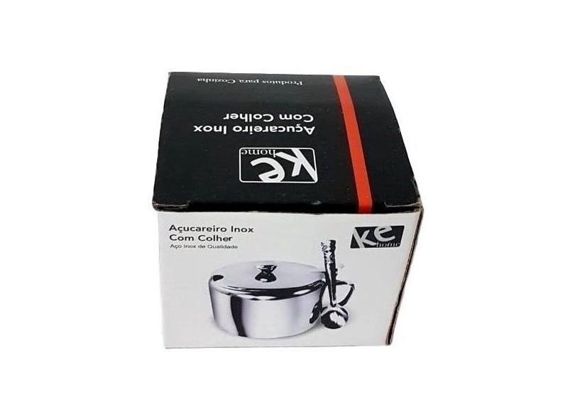 Açucareiro Inox C/ Tampa E Colher Acucareiro - Qualidade Top com o ...
