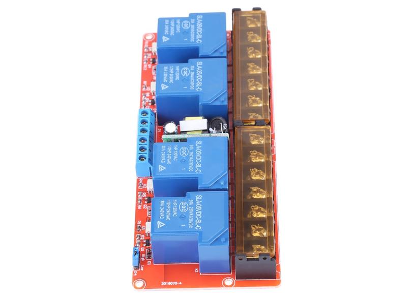 Relé, ac 100-250 V 30A Relé de 4 canais Módulo de acionamento de alto ...