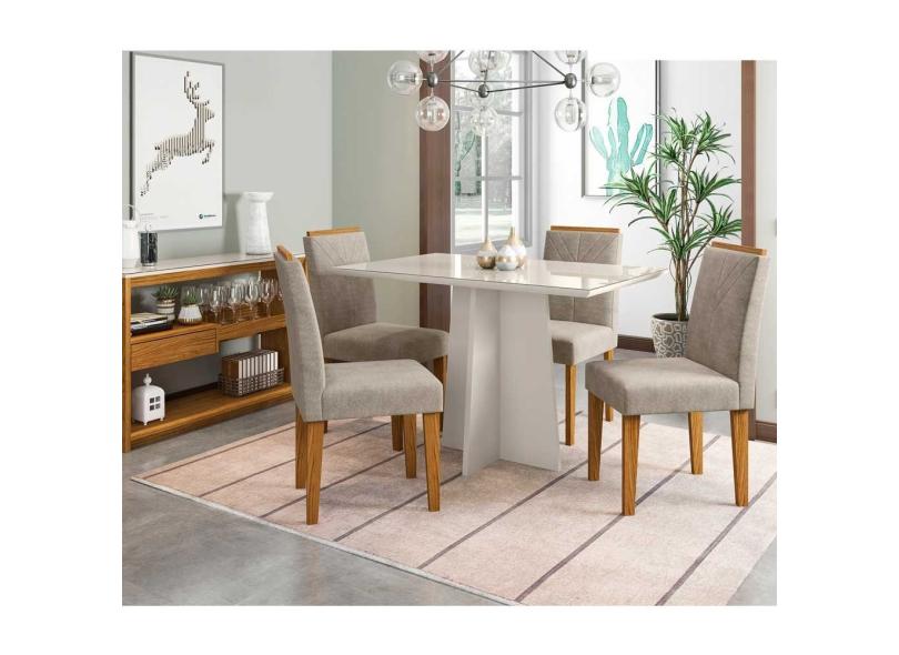 Mesa de Jantar Ana com 4 Cadeiras Amanda Combo New Ceval em Promoção é ...