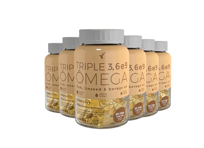 6 TRIPLE ÔMEGA 3, 6 E 9 SUPLEMENTO ALIMENTAR 360 CáPSULAS Eleve Life ...