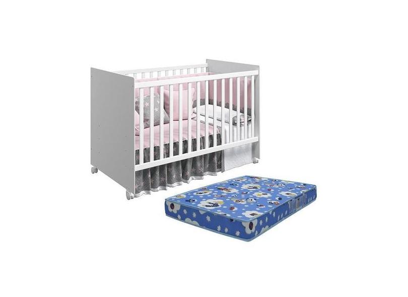 Berço Americano Tico Branco Fosco com Colchão D18 - Reller Móveis, Bra ...