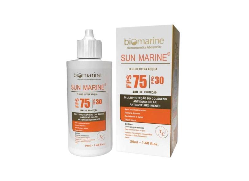 Biomarine Protetor Solar Sun Marine Fluido Acqua Fps 75 50ml em ...