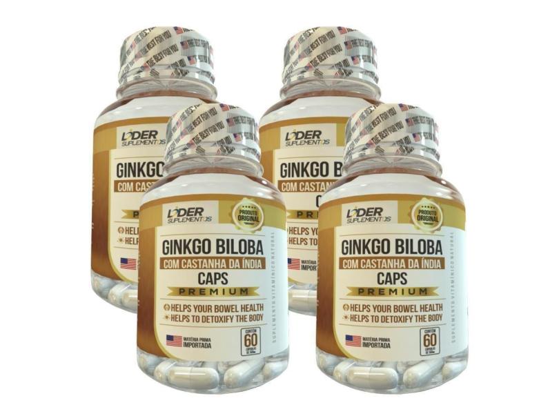 Ginkgo Biloba Caps 60 Cápsulas 500mg Kit Com 4 Potes em Promoção é no ...