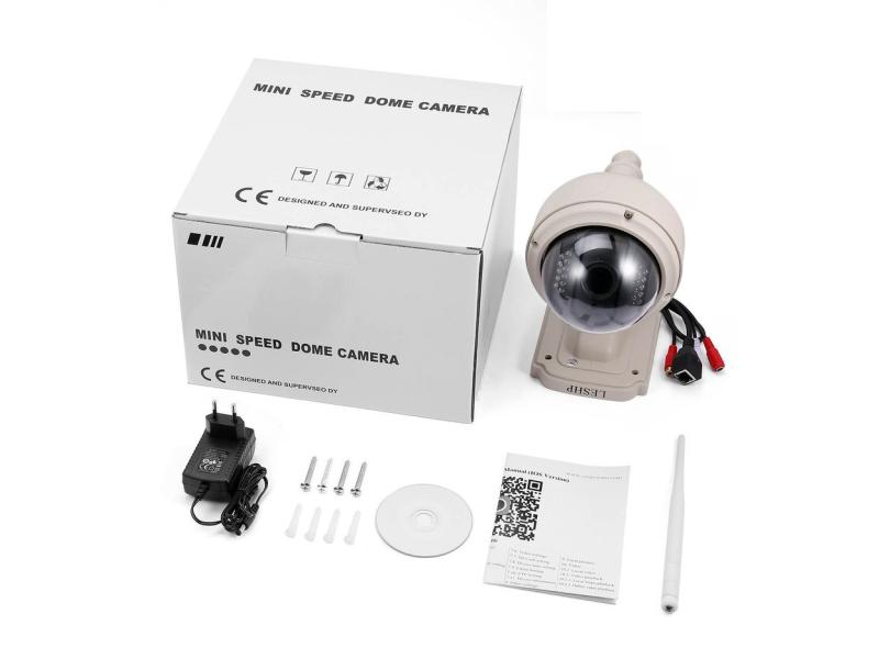 Camera Leshp 1.3MP 4X Zoom Mini sem fio WiFi ip Dome ptz de segurança ...