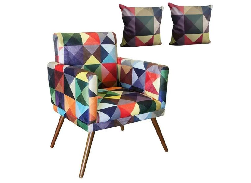 Kit Poltrona Mais 02 Almofadas Decorativas Nina Rodapé Suede Triângulo ...