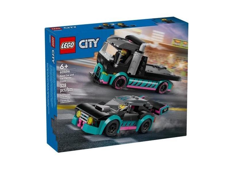 Lego 60406 City Carro de Corrida e Caminhão Cegonha 328 Pçs com o ...