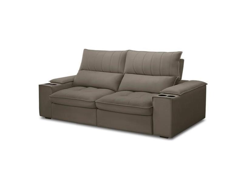 Sof Retr til 3 Lugares Com Porta Copo 210cm Andes F05 Veludo com o ...