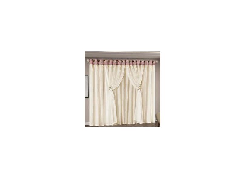 Cortina Riviera Rosê 4,40m x 2,70m altura - Varão de até 4m com o ...