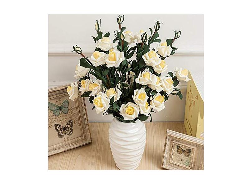 JUSTDOLIFE 3 conjuntos de flores artificiais românticas flor falsa flor ...