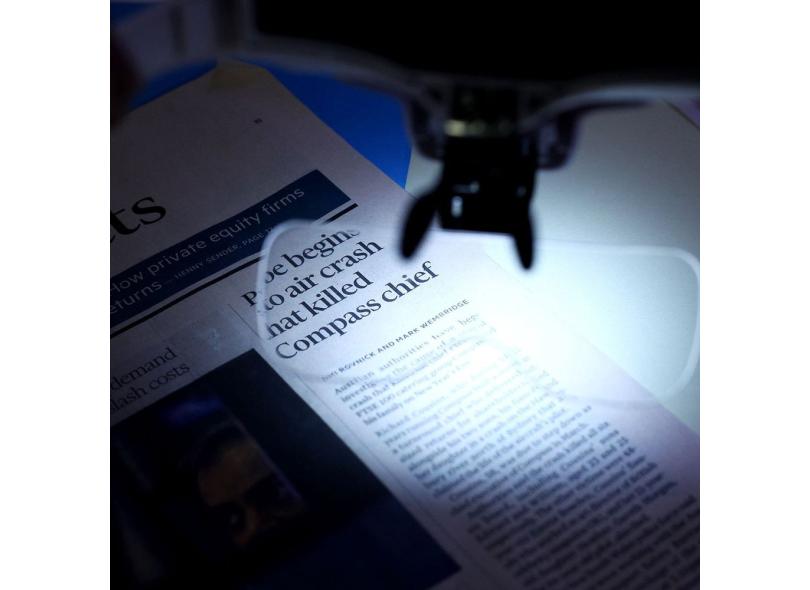 Lupa ocular com lâmpada de iluminação LED com lentes intercambiáveis e ...